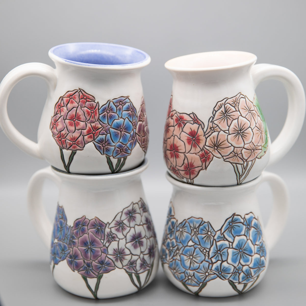 Hydrangea Mugs – Emily Christine Ceramics